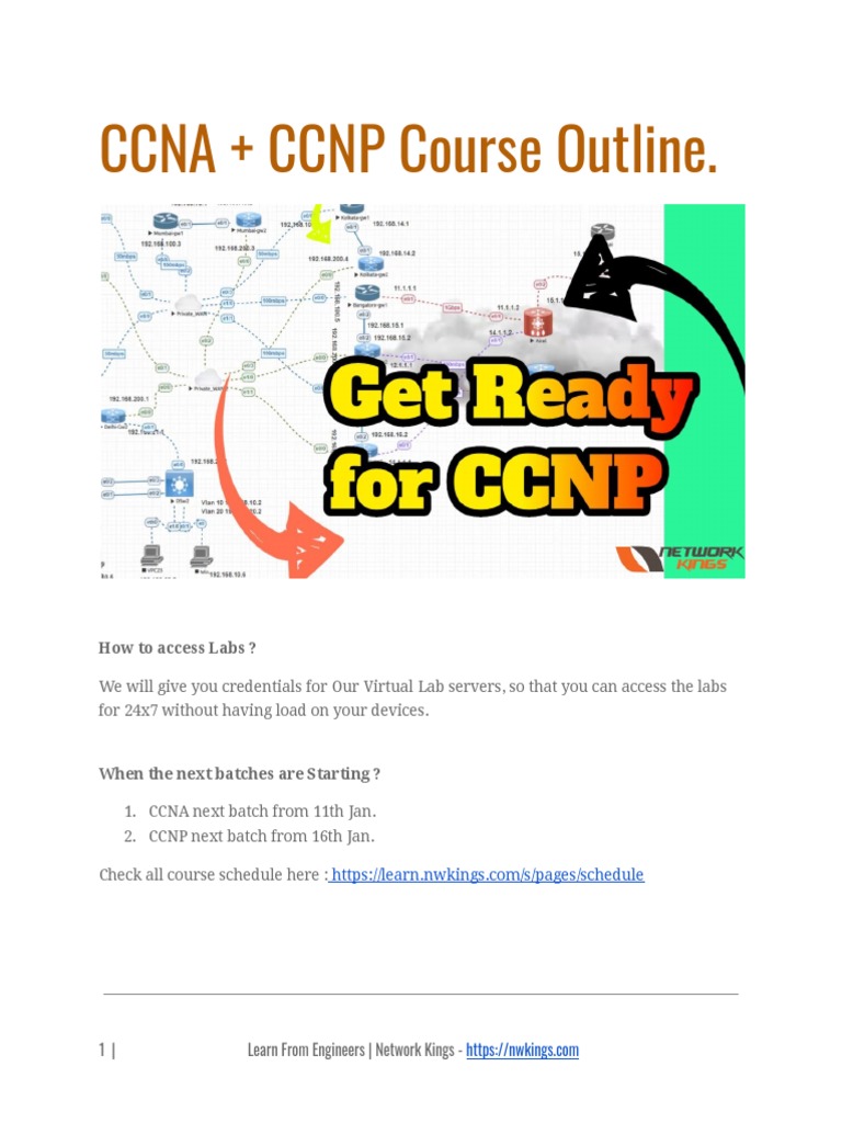 CCNA + CCNP Course Outline.: How To Access Labs ? | PDF | Computer ...