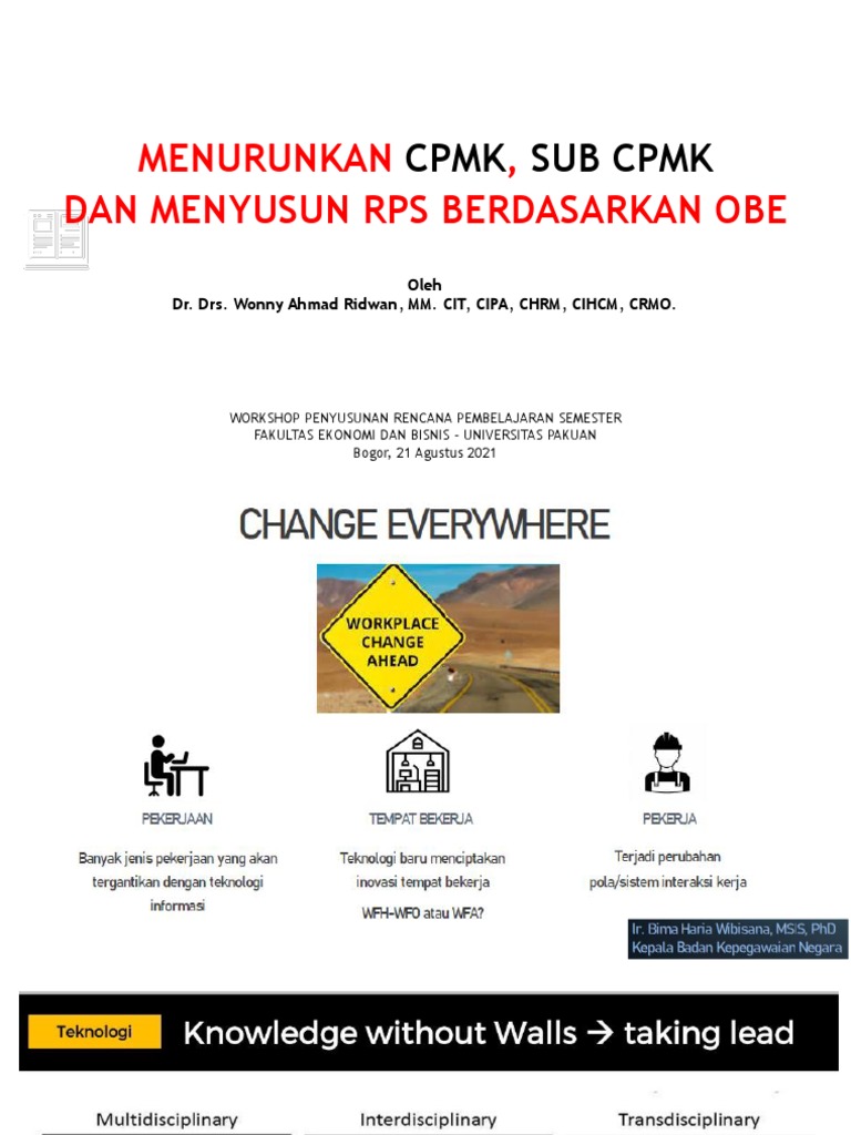 Menyusun CPMK, Sub CPMK Dan Rps Feb Unpak | PDF