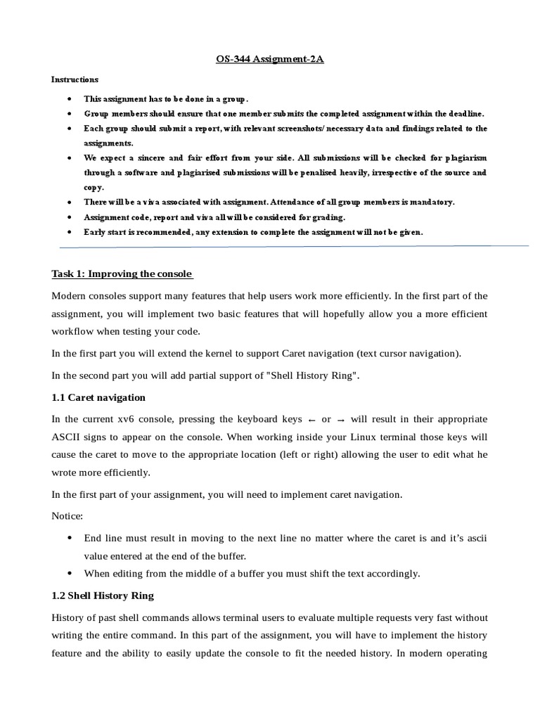 OS-344 Assignment-2A | PDF | Command Line Interface | Shell (Computing)