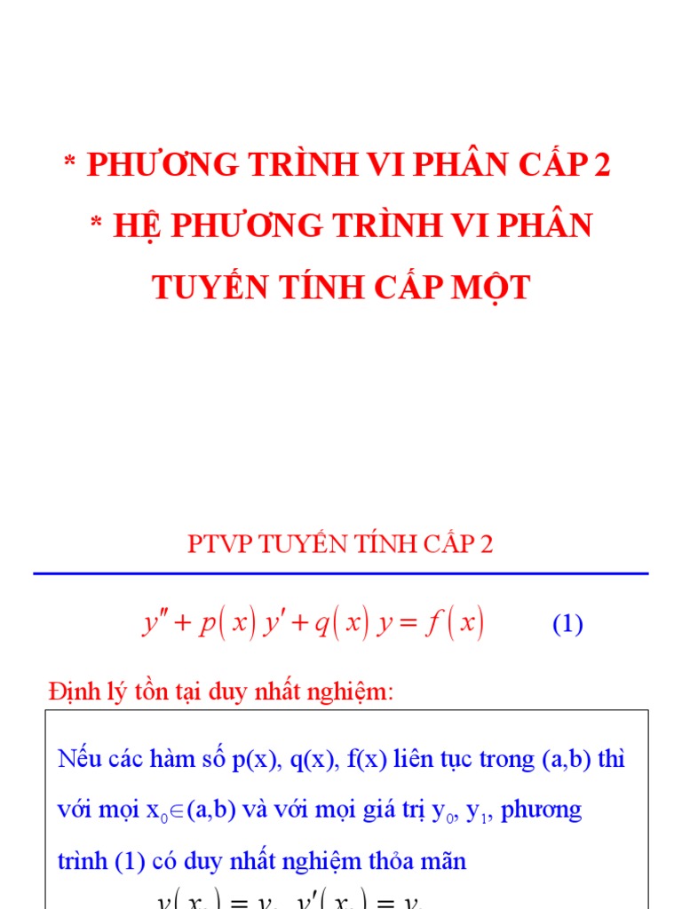 PHƯƠNG TRÌNH VI PHÂN CẤP 2 | PDF