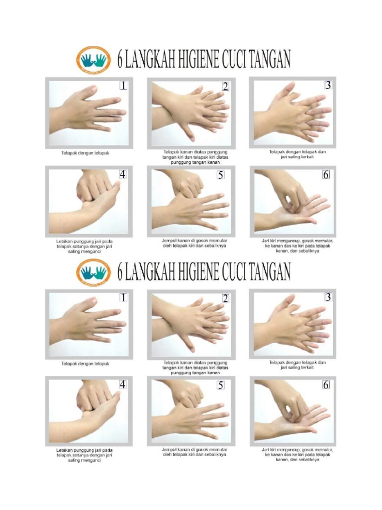 6 Langkah Cuci Tangan Print | PDF