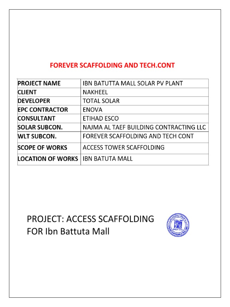 Access Scaffolding Calculation | PDF | Scaffolding | Bending