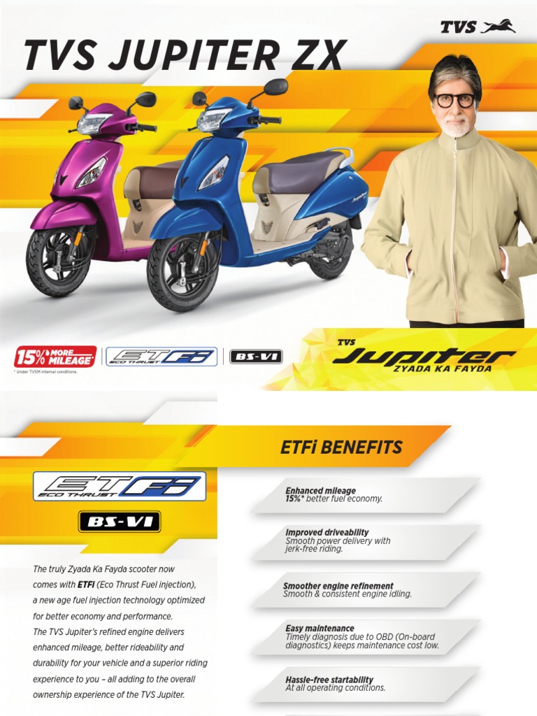 Tvs Jupiter ZX: Under TVSM Internal Conditions | PDF | Fuel Economy In ...