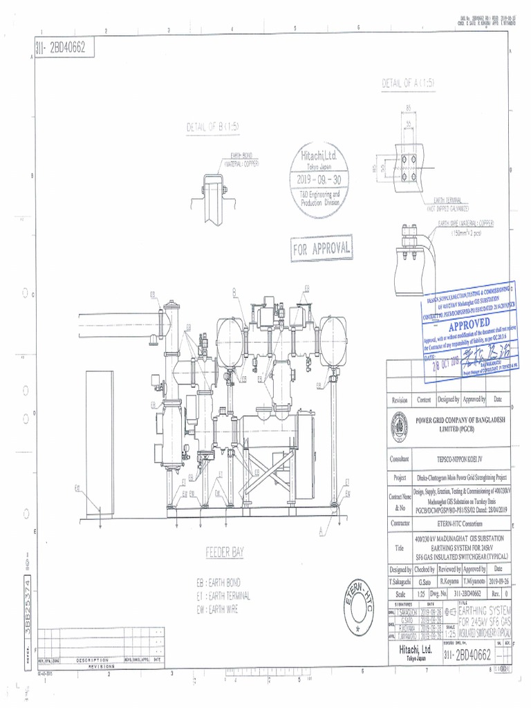 245kV GIS Earthing System (Typical) - Approved | PDF