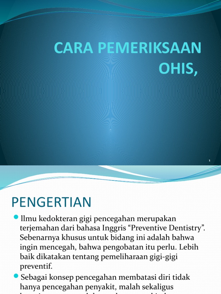 Cara Pemeriksaan Prevdet (Ohi, Ohis, Hi, Pi, PHP Dan PHPM) | PDF