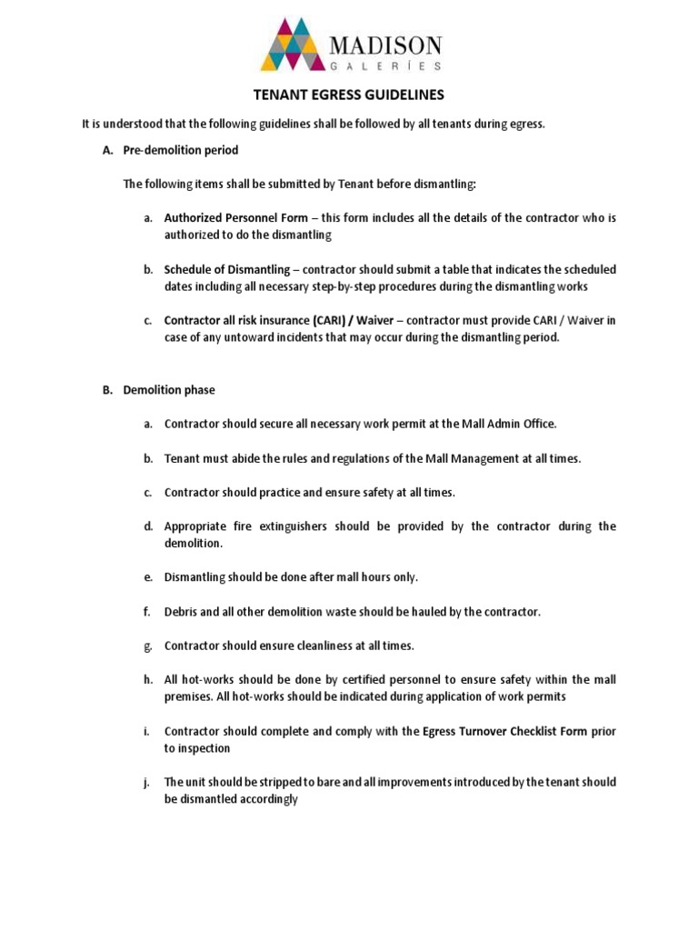 Egress Guidelines R2 | Download Free PDF | Demolition