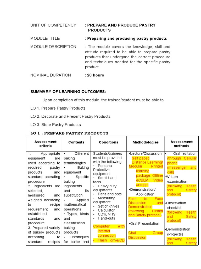 Products: Assessment Criteria Conditions Methodologies Assessment ...
