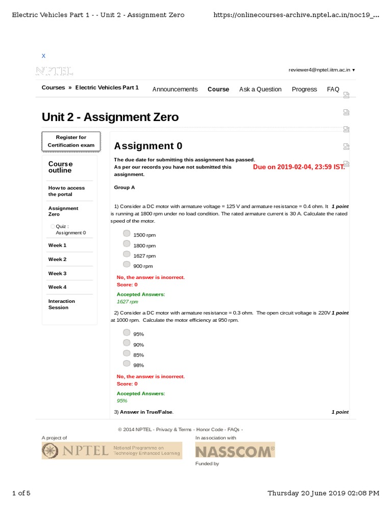 Unit 2 - Assignment Zero | PDF | Electric Motor | Torque