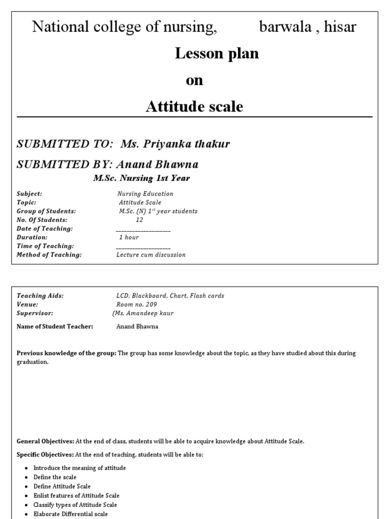 Attitude Scale LP | PDF | Attitude (Psychology) | Likert Scale