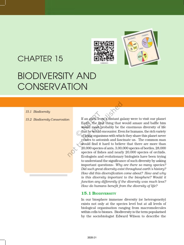 Biodiversity and Conservation Overview | PDF | Biodiversity ...