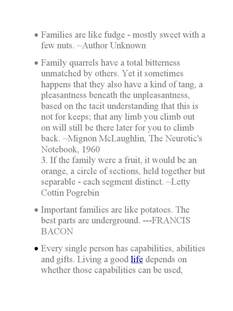 Family Quotations | PDF | Love