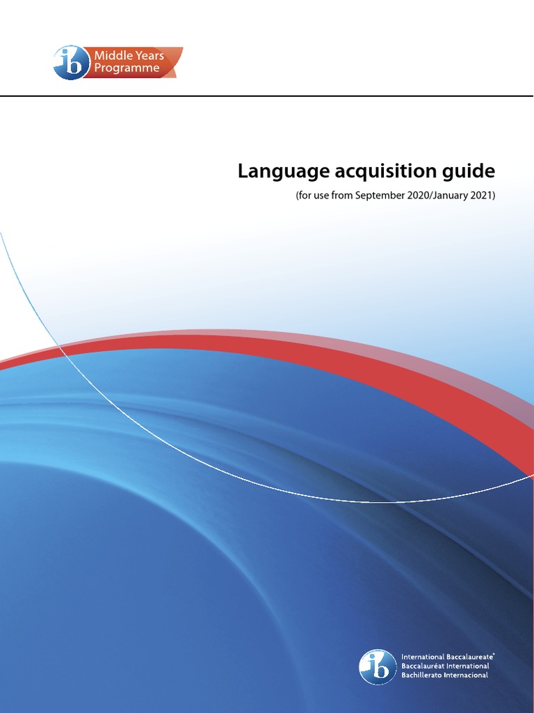 Language Acquisition Guide: (For Use From September 2020/january 2021 ...