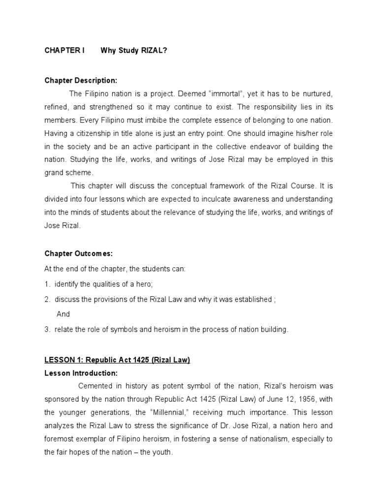 CHAPTER I Why Study RIZAL | PDF | Philippines