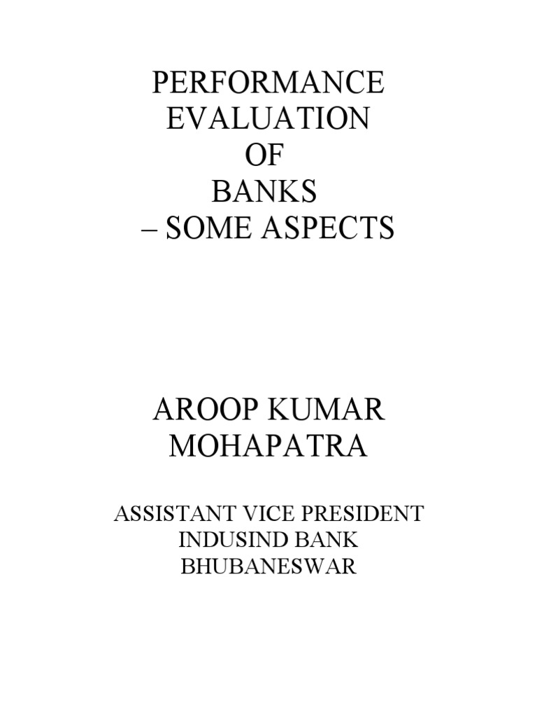 Performance Evaluation of Banks | PDF | Banks | Banking