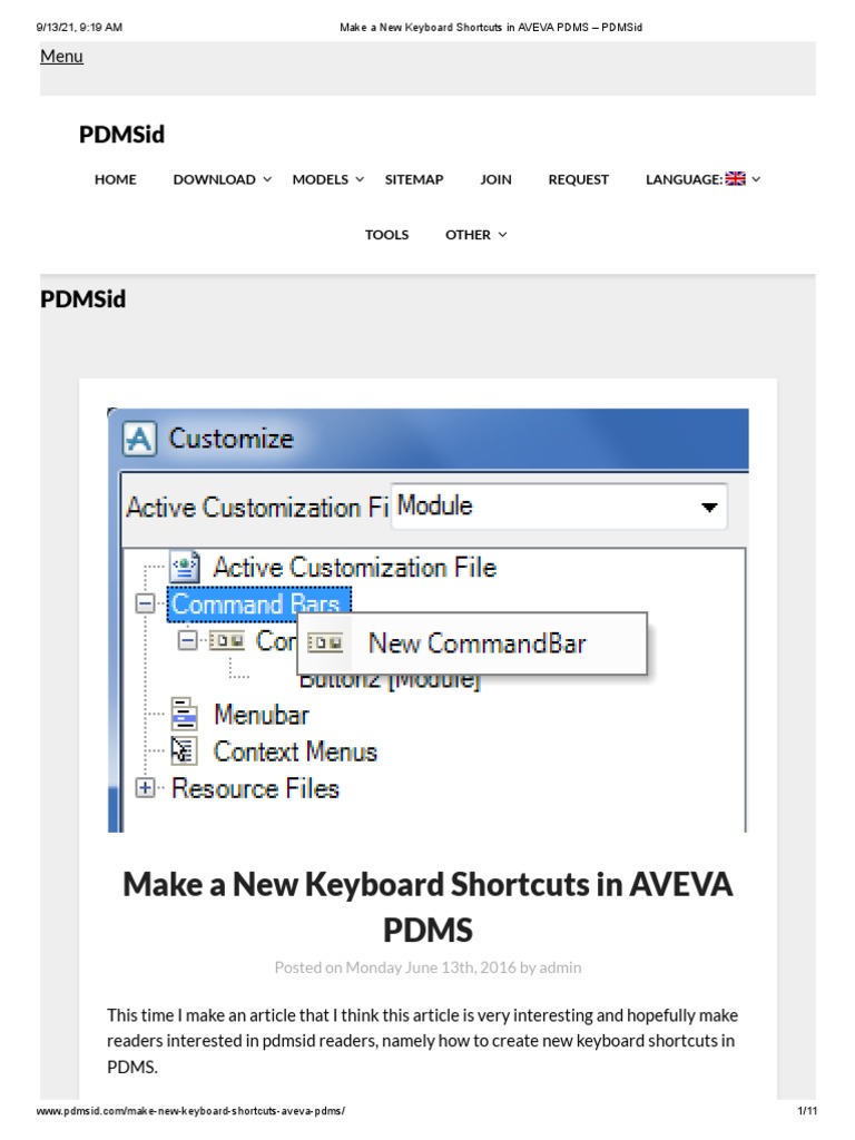 Make A New Keyboard Shortcuts in AVEVA PDMS - PDMSid | PDF | Keyboard ...