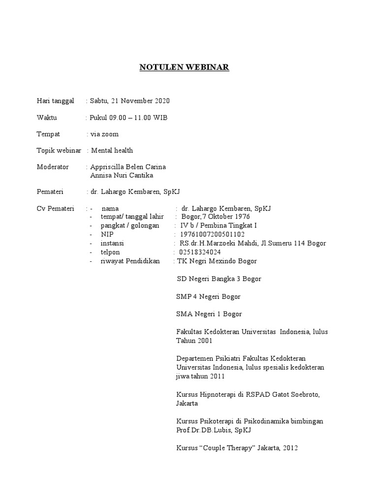 Notulen Webinar | PDF