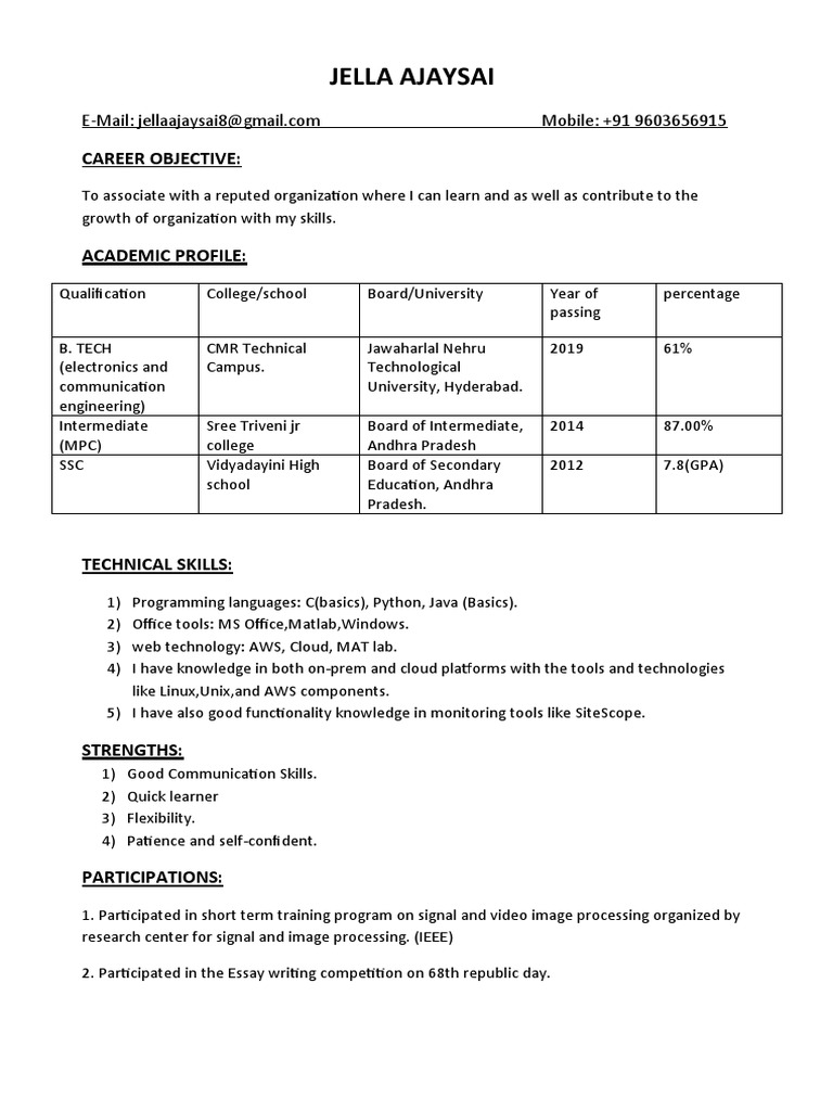0 Ajay Resume | PDF | Computing | Computer Engineering