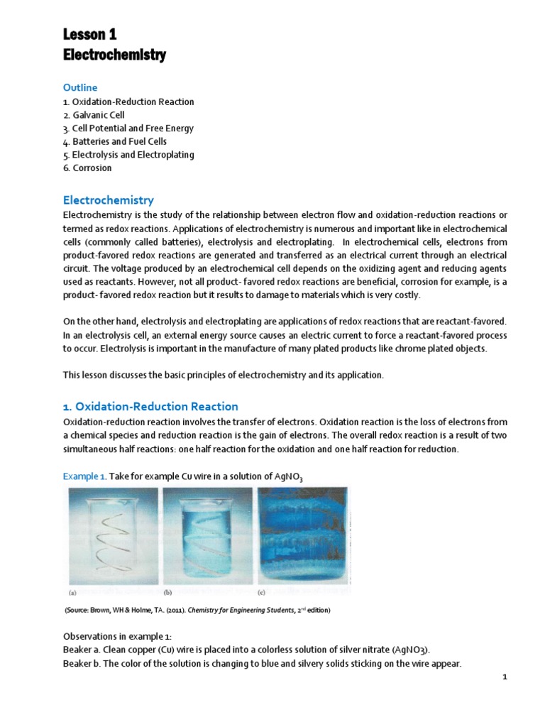 Introduction to Electrochemistry Concepts | PDF | Redox | Electrochemistry
