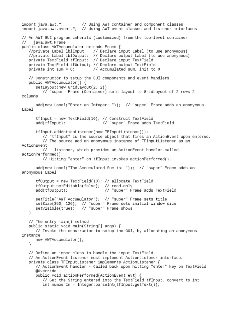Aw T Accumulator | PDF | Class (Computer Programming) | Programming