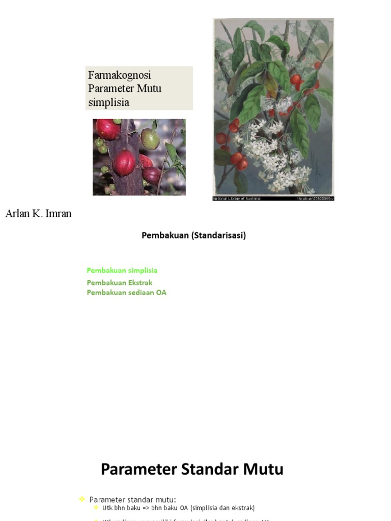 Farmakognosi Standar Simplisia Yang Baik | PDF