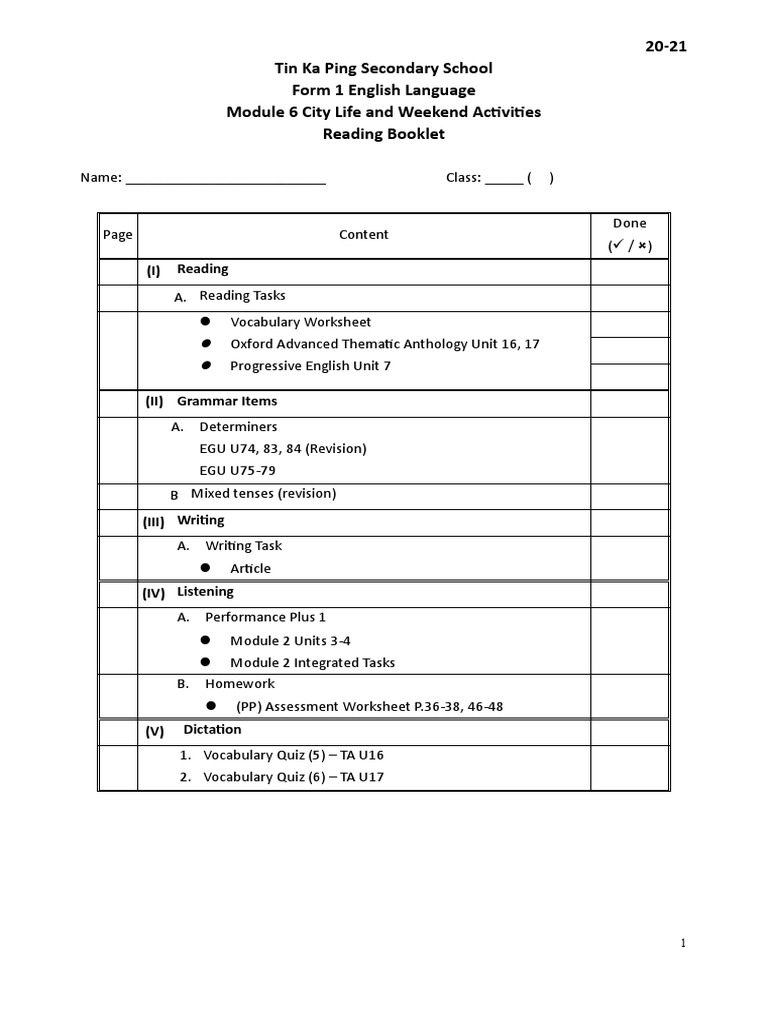@@module 6 Reading Booklet | PDF | Part Of Speech | Syntax