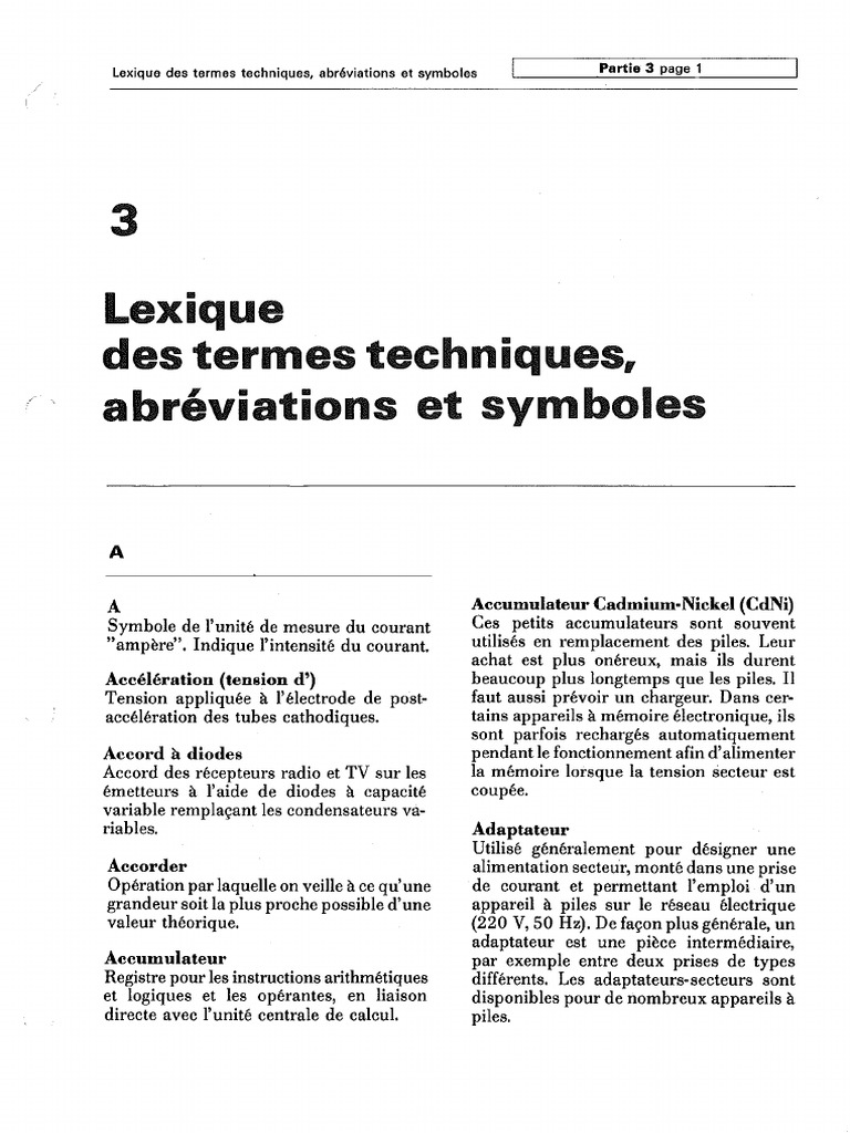 PIII Lexique | PDF | Amplificateur électronique | Électronique