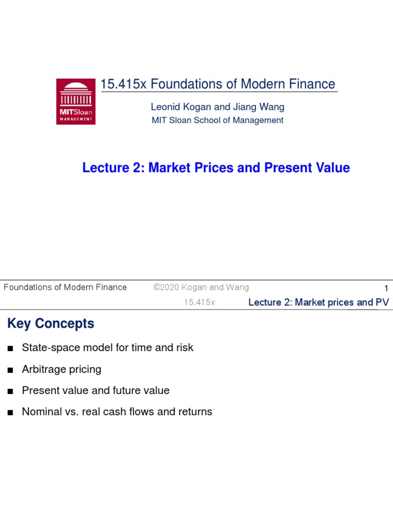 Lecture 2 Market Prices and Present Value Printout Final | PDF ...