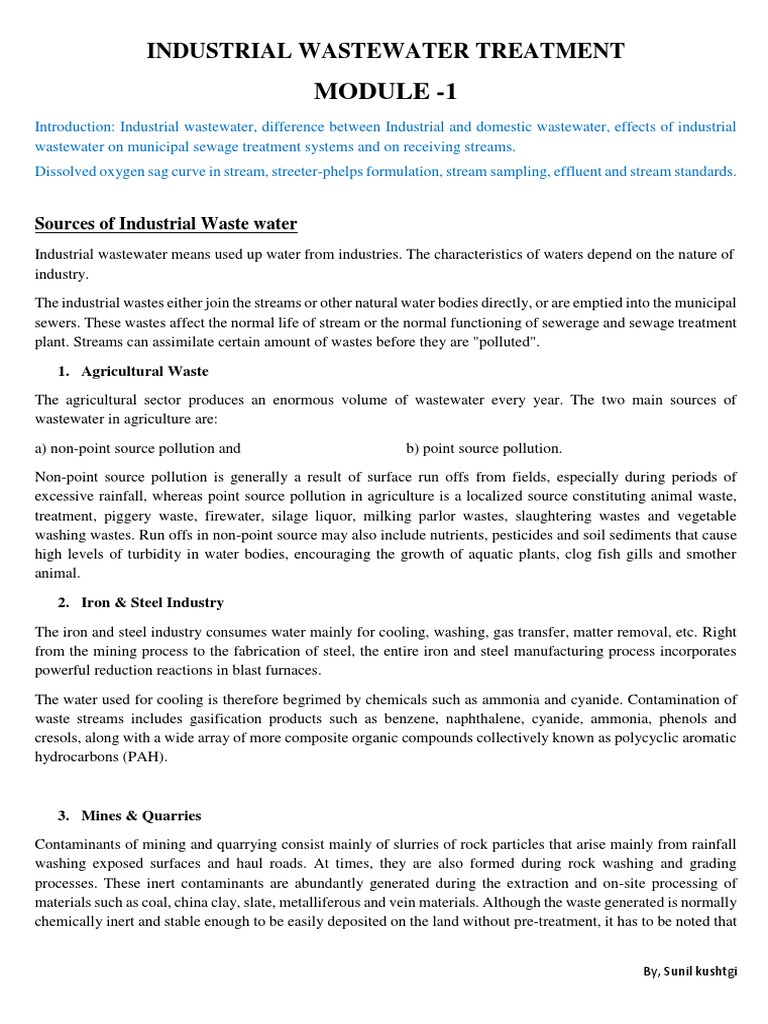 Industrial Wastewater Treatment Overview | PDF | Sewage Treatment ...