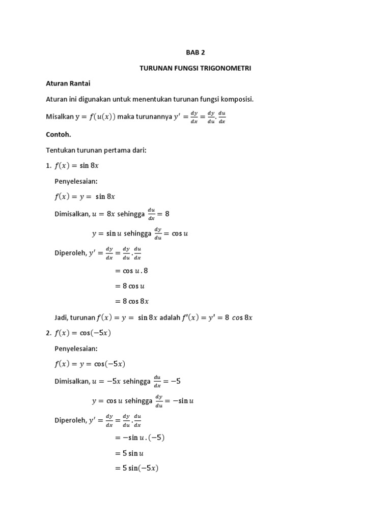 Turunan Fungsi Trigonometri | PDF