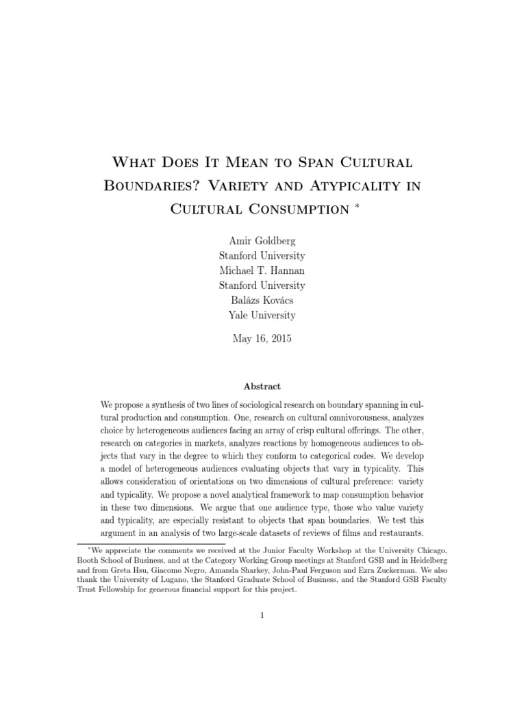 What Does It Mean To Span Cultural Boundaries? Variety and Atypicality ...