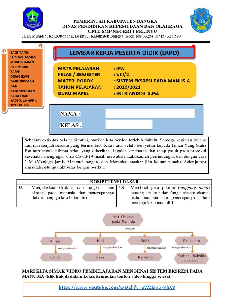 1 Tugas Ke 6 LKPD Sistem Eksresi | PDF