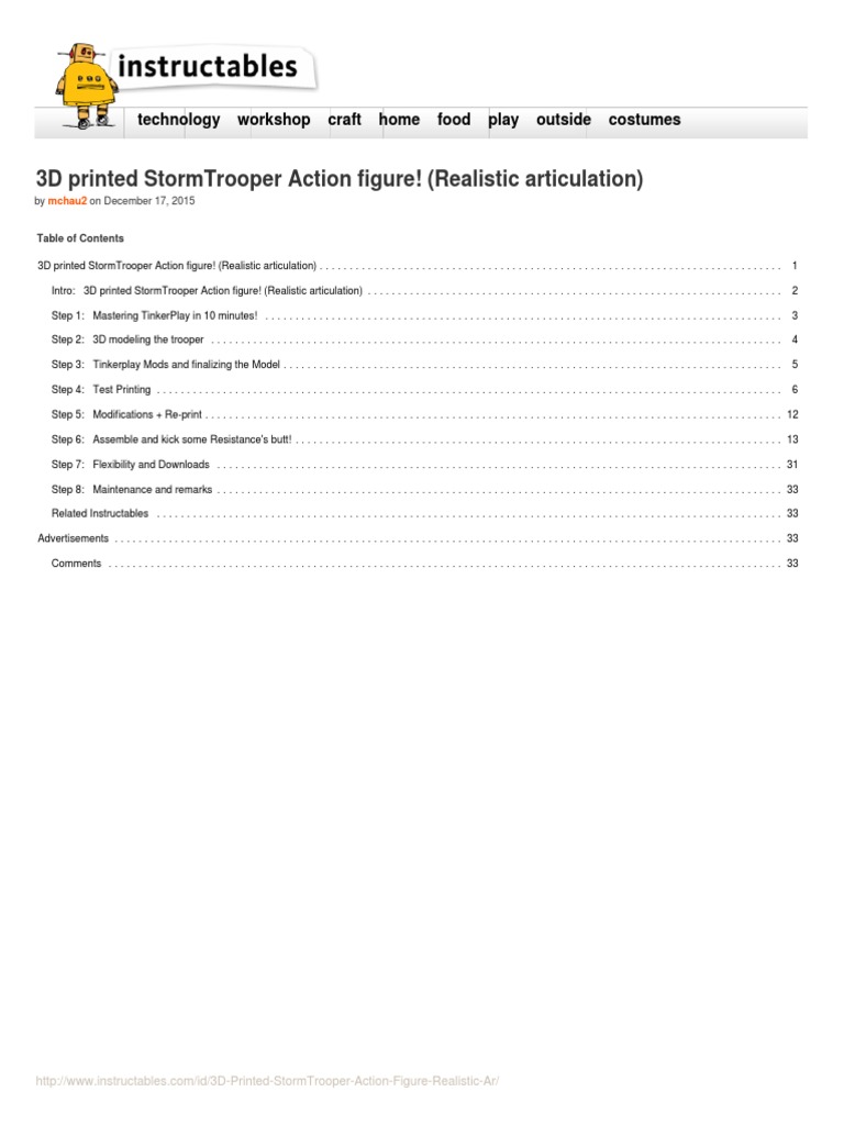 3D Printed StormTrooper Action Figure Realistic Ar | PDF | Computer ...