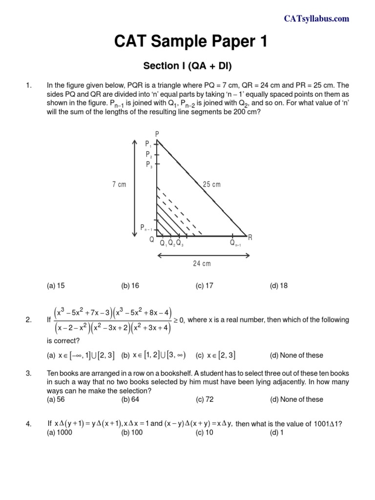 CAT Sample Paper Questions and Solutions | PDF | Cakes | Microfinance