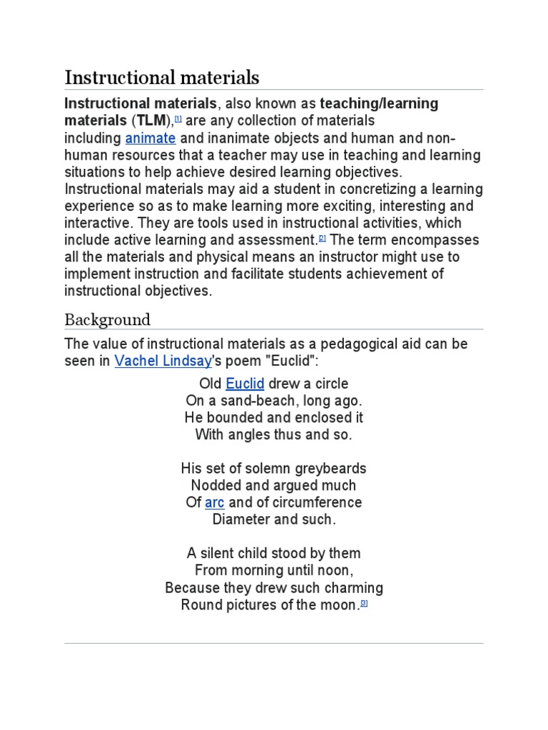 Instructional Materials: Animate | PDF