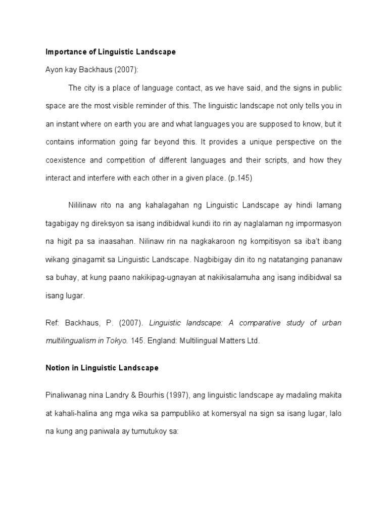 Importance of Linguistic Landscape | PDF