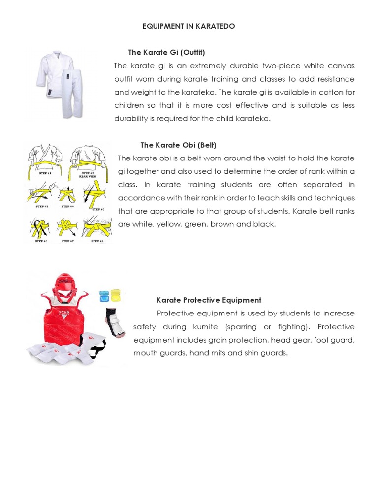 Karatedo Equipment | PDF | Karate | Combat Sports
