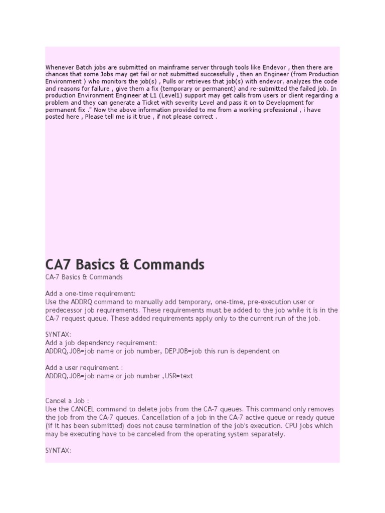 CA7 Basics | PDF | Computing | Areas Of Computer Science