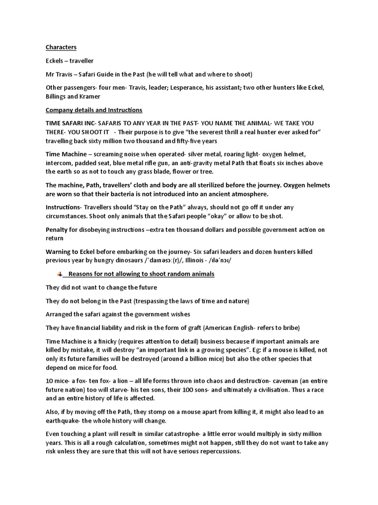 A Sound of Thunder - Points | PDF | Tyrannosaurus