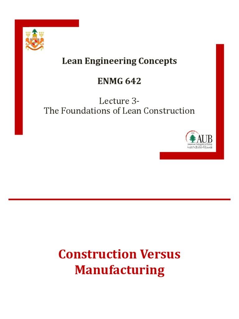 Lecture 3 - The Foundations of Lean Construction | PDF | Business ...