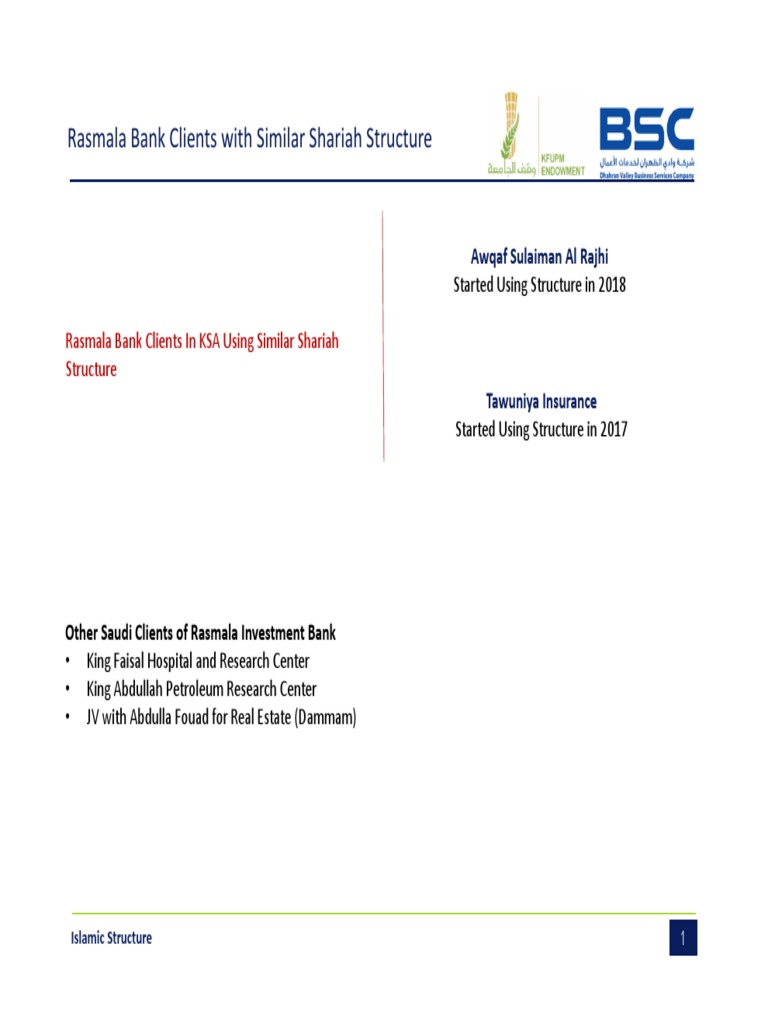 Rasmala Bank Clients With Similar Shariah Structure: Started Using ...