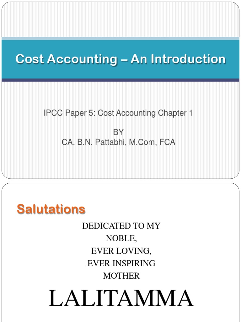 Introduction To Cost Accounting | PDF | Cost Accounting | Cost