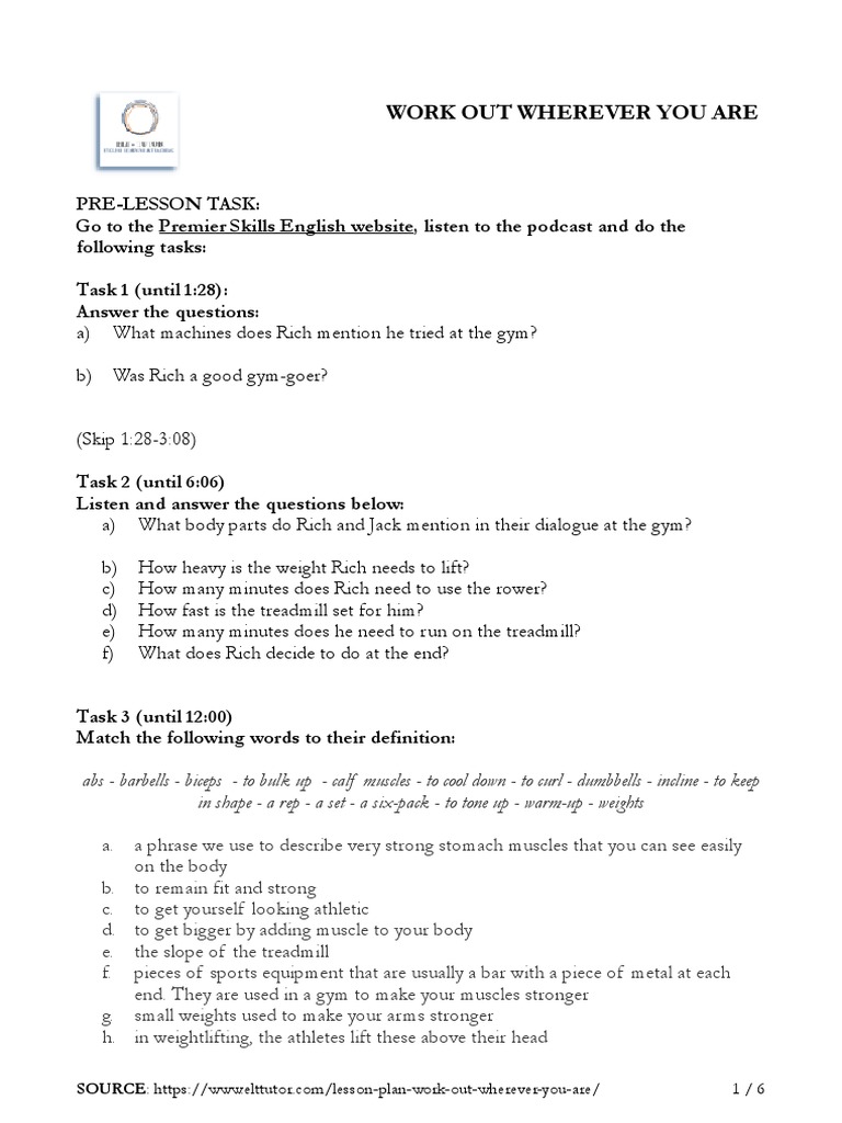 ELT-Tutor - Work Out Wherever You Are - SV | PDF | Weight Training