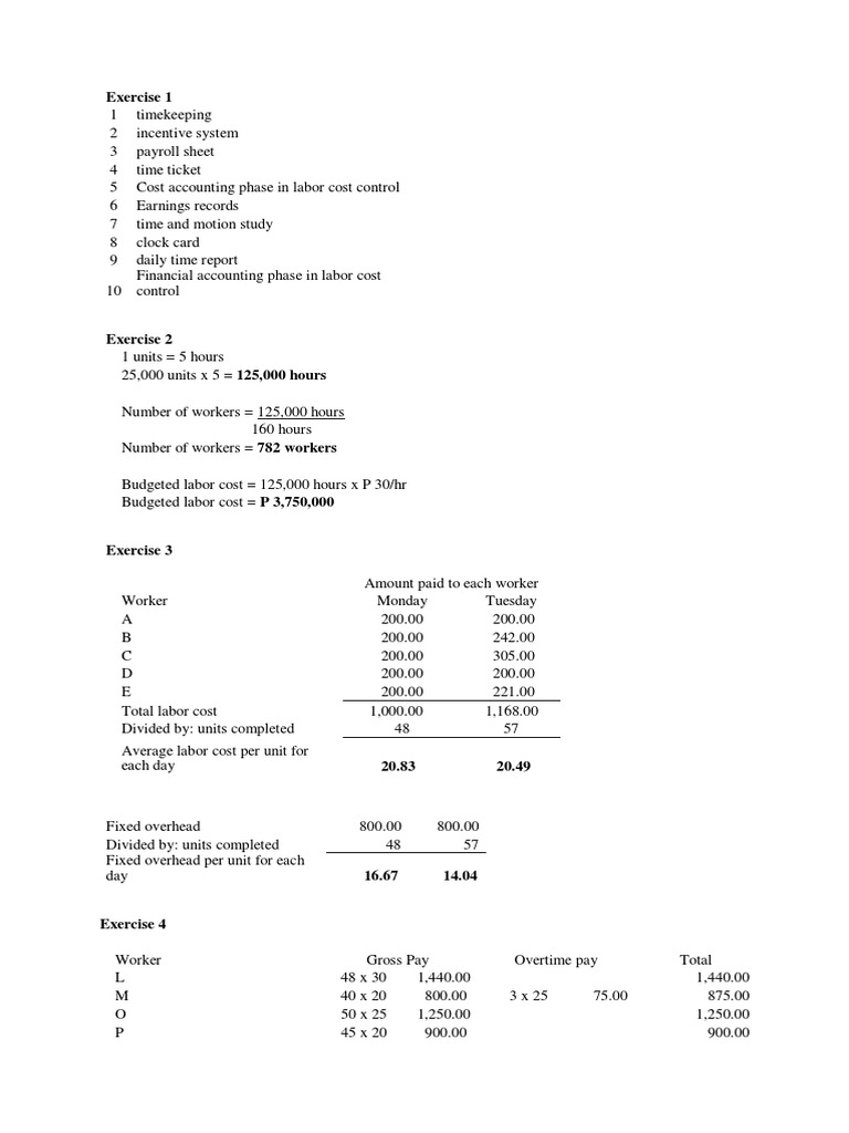 Solution Guide - Accounting For Labor Cost | Download Free PDF ...