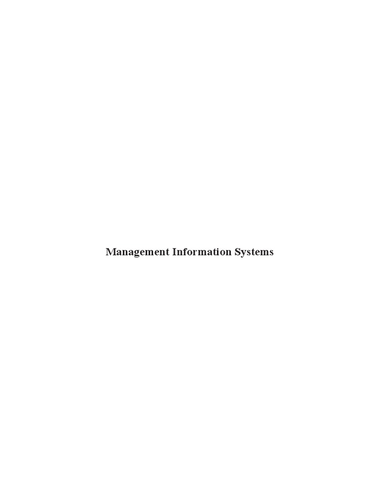 Management Information Systems | PDF | Information | Information System