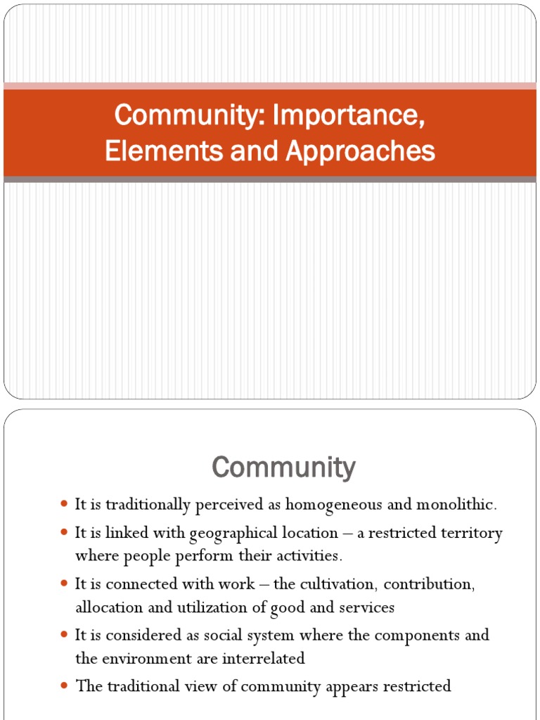 1.4 Community Importance, Elements and Approaches | PDF | Community ...