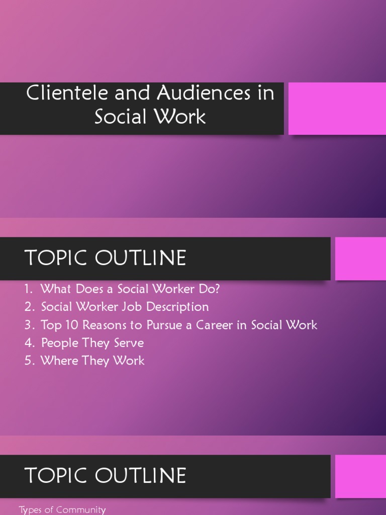 Social Work Careers & Clientele Guide | PDF | Social Work | Psychosocial