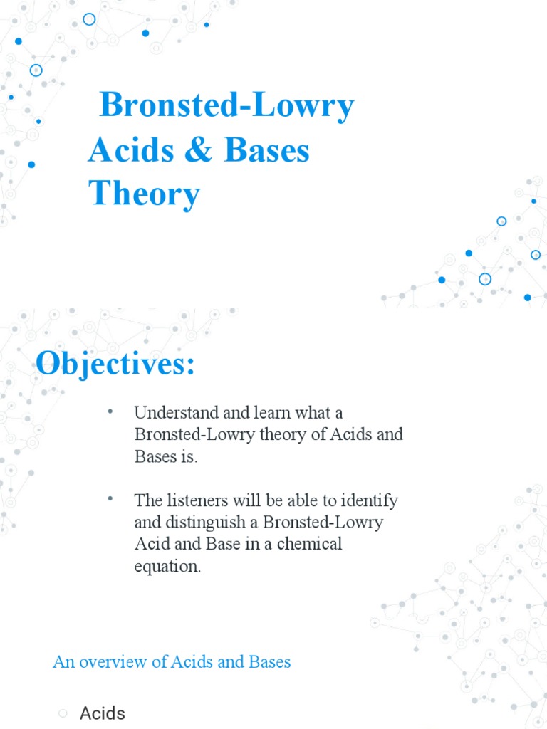 Bronsted-Lowry Acid-Base Theory | PDF | Acid | Physical Sciences