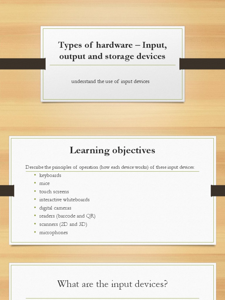 Types of Hardware - Input, Output and Storage Devices | PDF | Input/Output | Image Scanner
