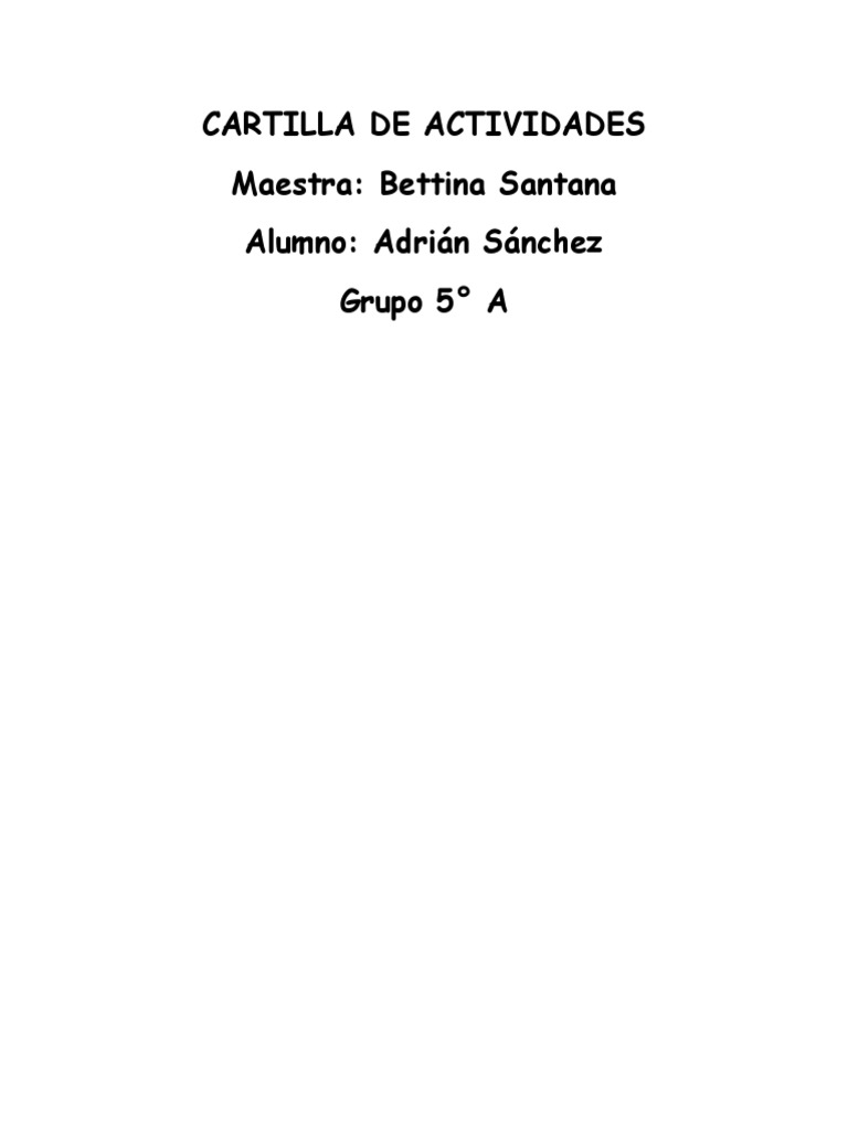 Cartilla de Actividades 1 | PDF