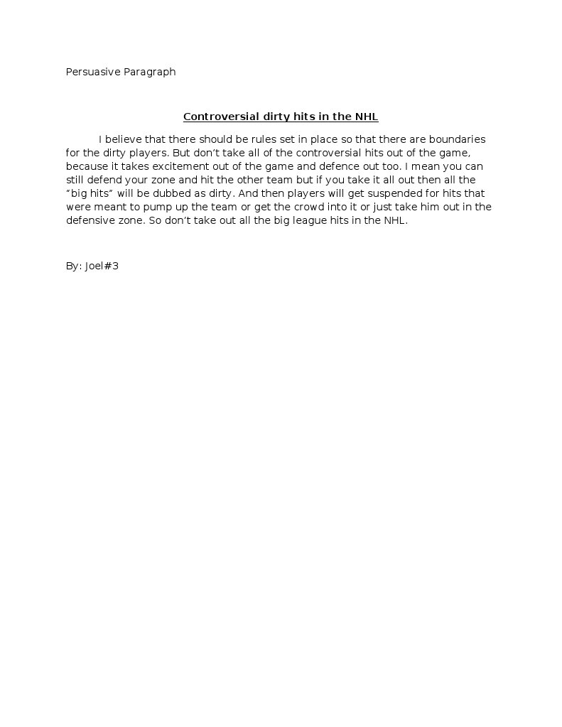 Controversial NHL Hits Debate | PDF